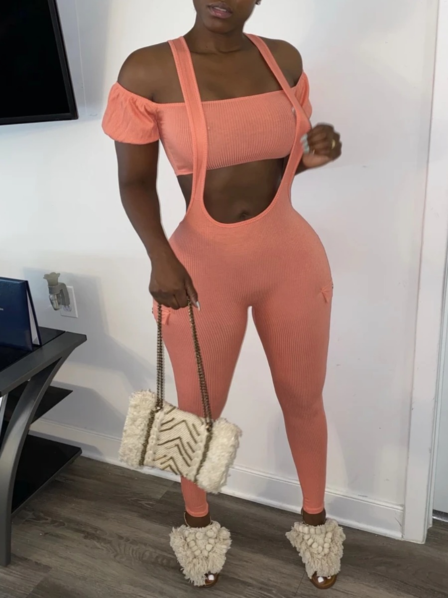 Lovely Sexy Hollow Out Skinny Fan Fare Two Piece Pants Setlw Fashion