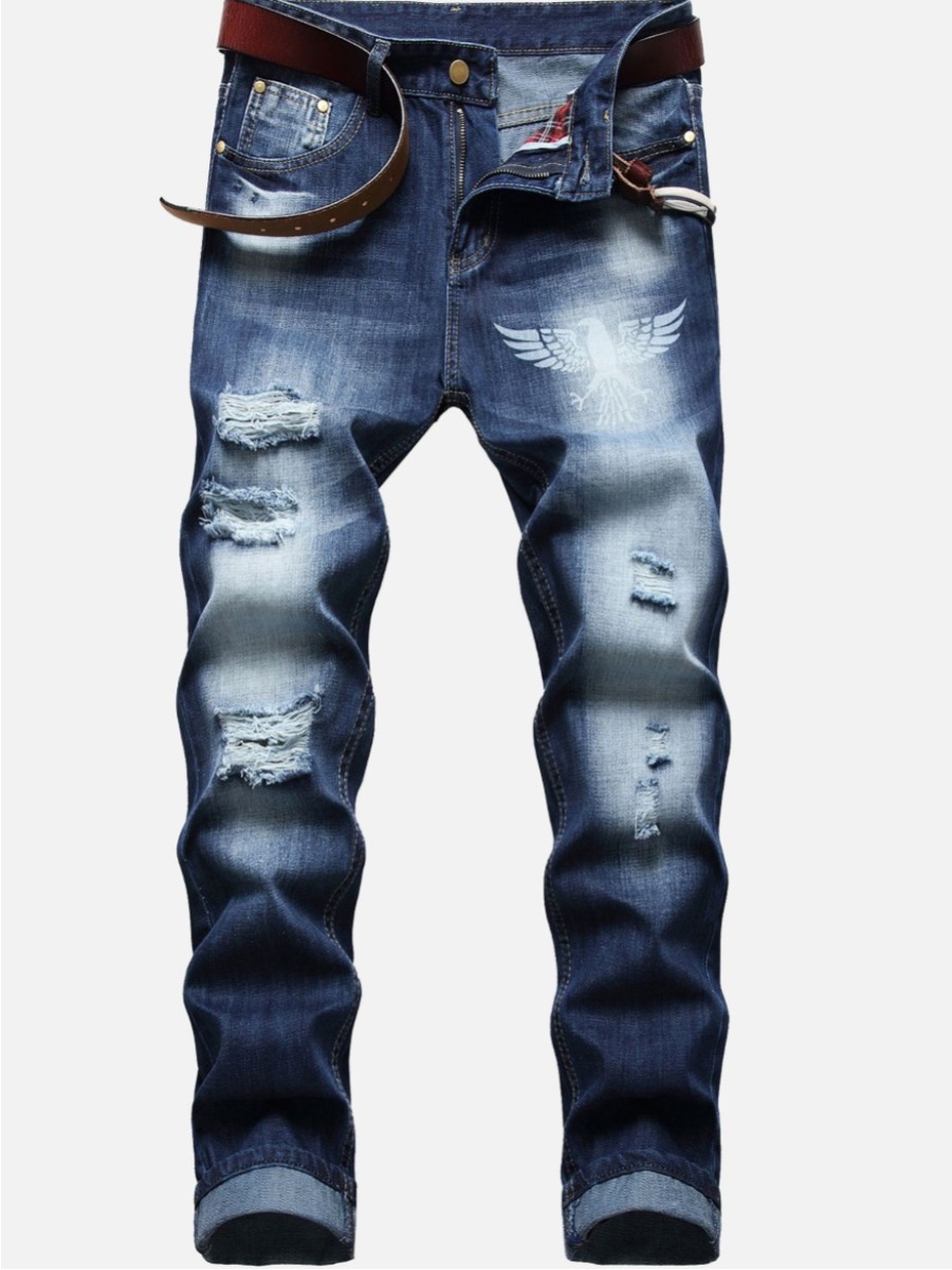Lw Men Ripped Gradient Jeans Sale Lovelywholesale